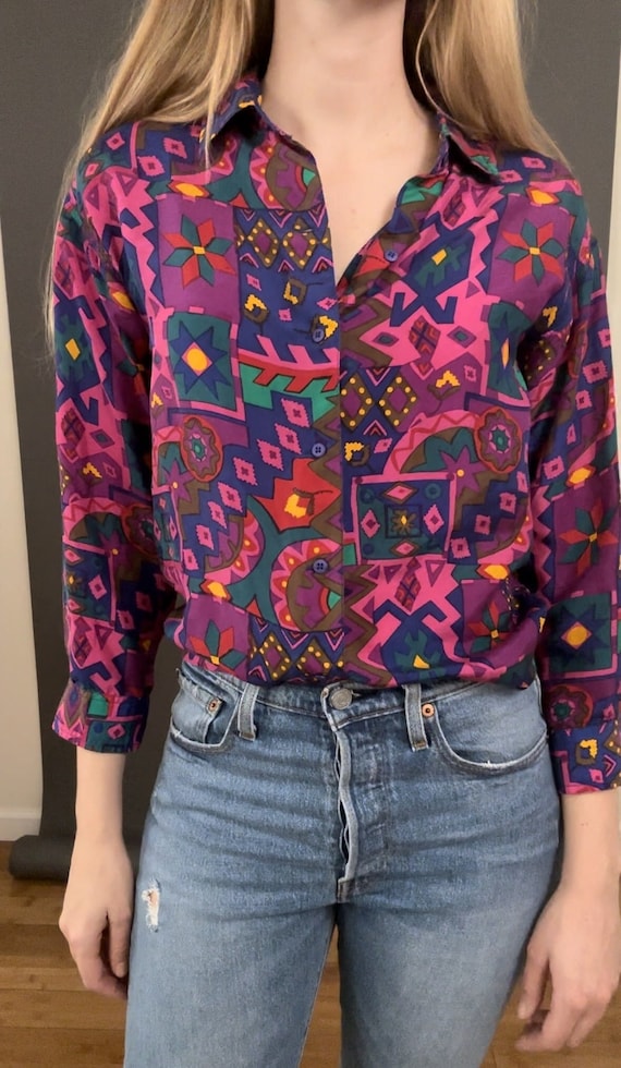 Vintage 80s abstract printed - Gem