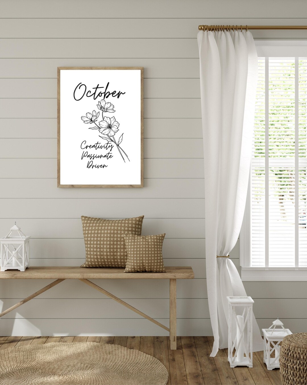 October Birth Flower Digital Download, Cosmos Printable Art, Birth ...