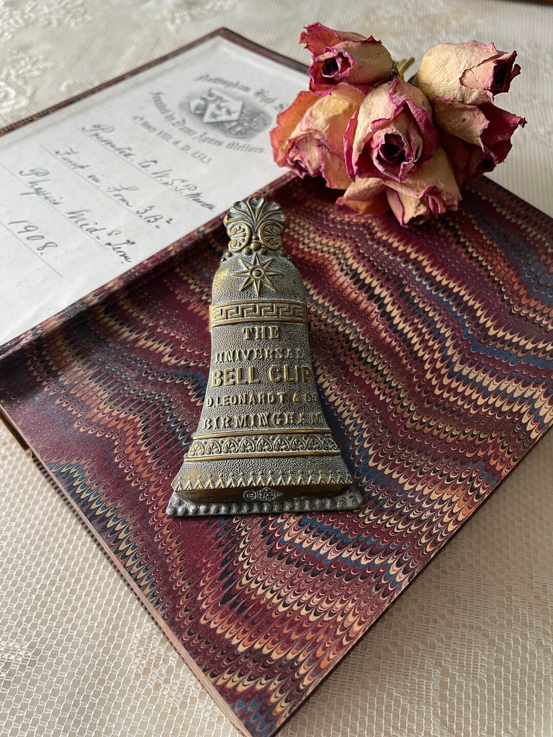 Antique Paper Bell Clip Birmingham Lozenge Mark 1883. the Duchess - Etsy