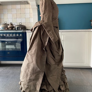 Antique Victorian 1880s Bustle Dress Basque Silk 3-pc Silk Tafetta. the ...