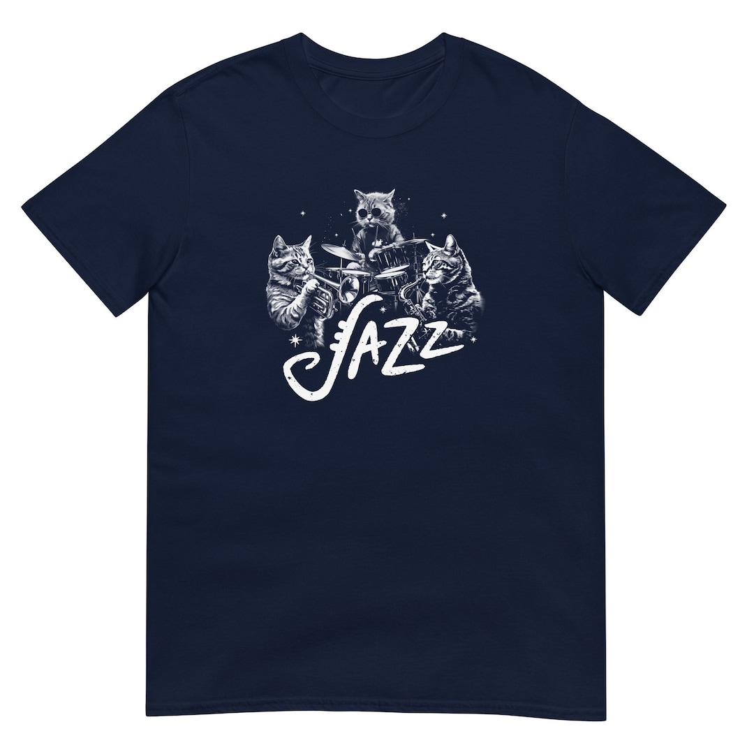 Jazz Cat Saxophone Shirt Jazz Band Cats Playing Jazz Instruments Unisex ...