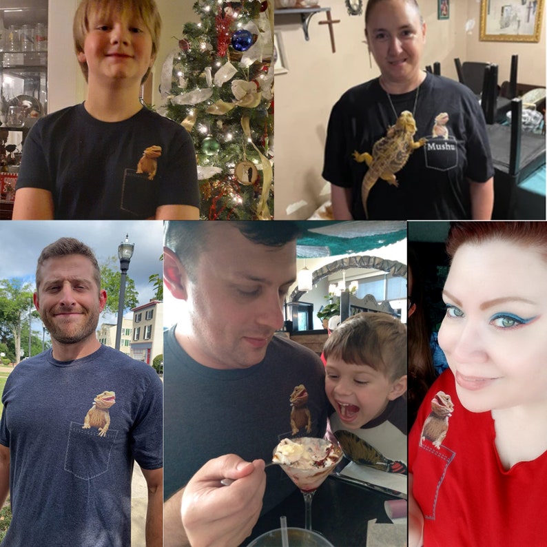 Bearded Dragon Shirt Pocket Lizard Shirt Adult Pet Reptile - Etsy