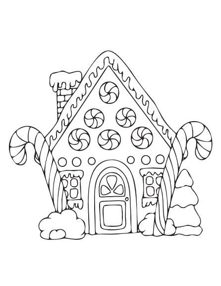Gingerbread House Christmas Coloring Pages: Fun and Creative Holiday ...