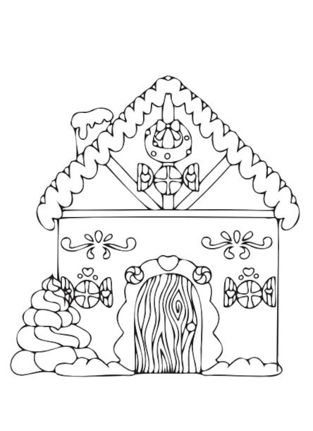 Gingerbread House Christmas Coloring Pages: Fun and Creative Holiday ...