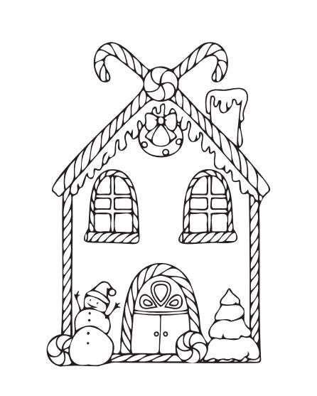 Gingerbread House Christmas Coloring Pages: Fun and Creative Holiday ...