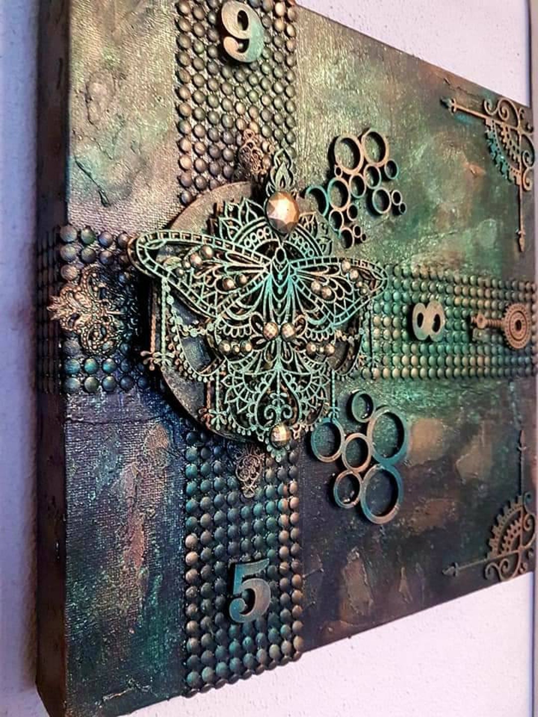 Envy Green Moth Canvas - Etsy