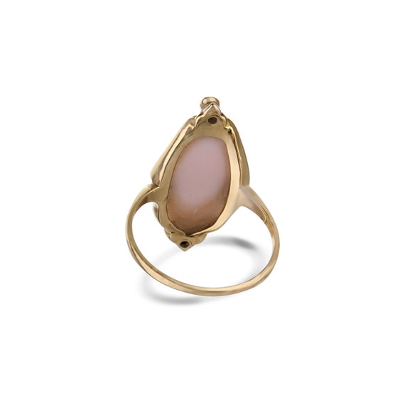 Women's Side Profile Cameo Ring with 2 Miner Cut Diam… - Gem