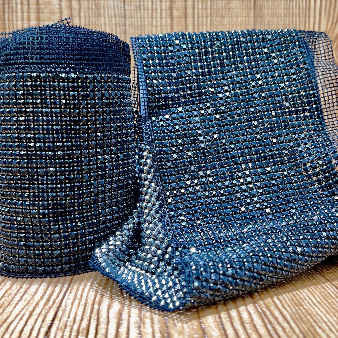 Black Crystal Rhinestone Mesh Fabric | Pronged Jewels | Candles ...