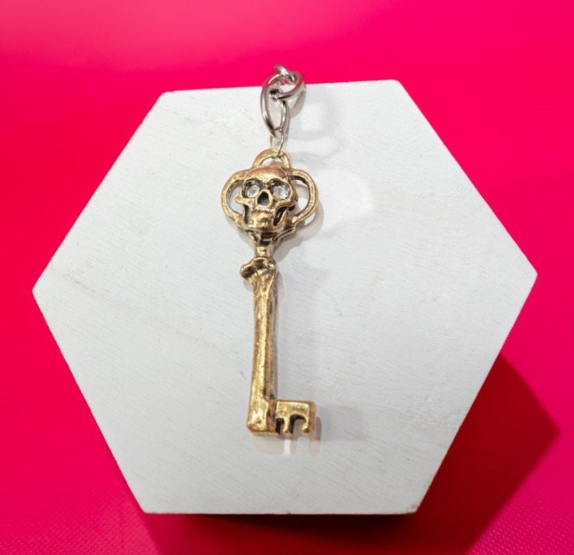 Antique Skull and Bone Key | Victorian Style | Brass Key | Key Chain ...