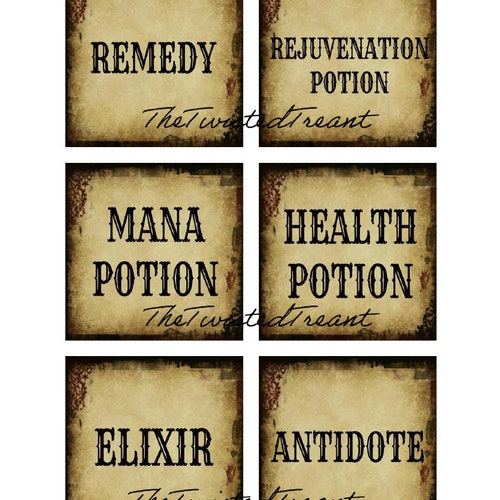 MAGIC POTION LABELS Printable Digital Collage Sheet With 10 - Etsy