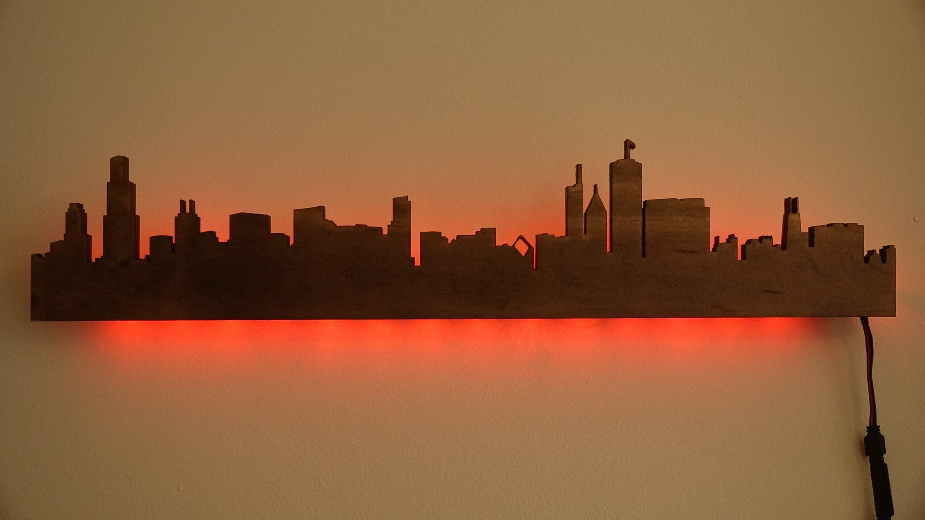 Chicago Skyline Lighted Wood Art for Wall or Table - Etsy