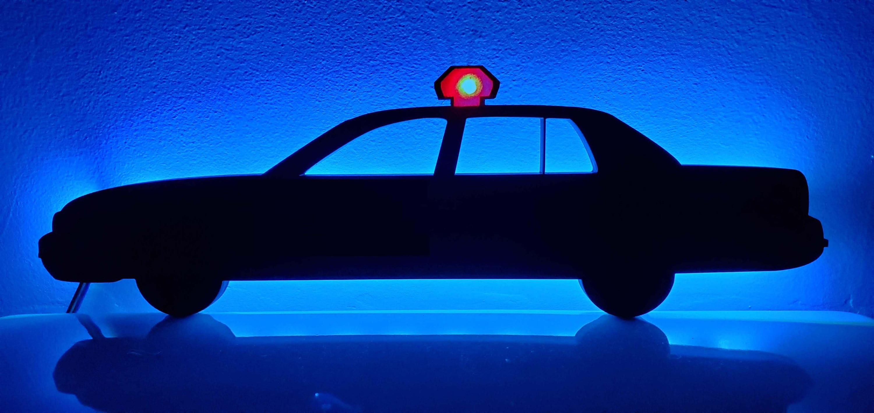 Police Car Lighted Wood Art for Wall or Table - Etsy