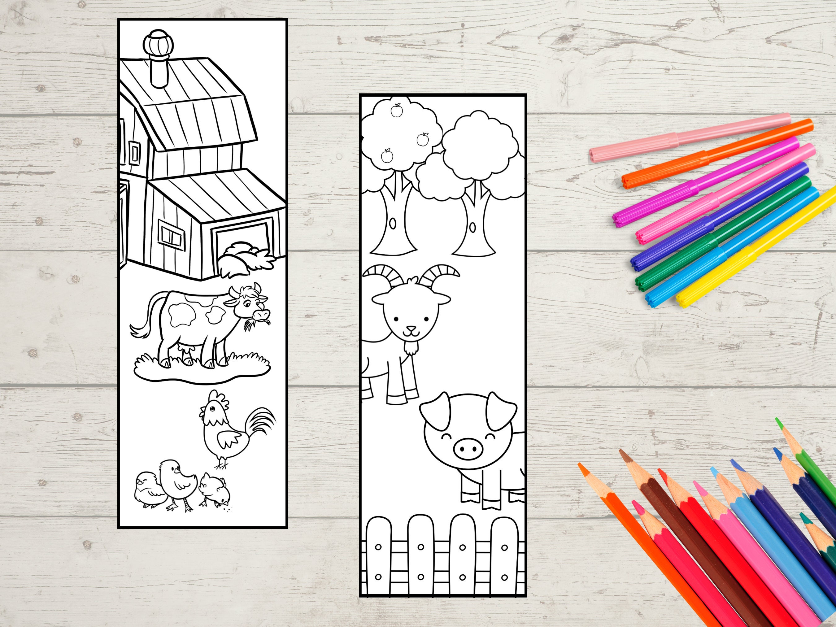 Farm Bookmarks Printable, Farm Party Favors for Kids, Tractor Party ...