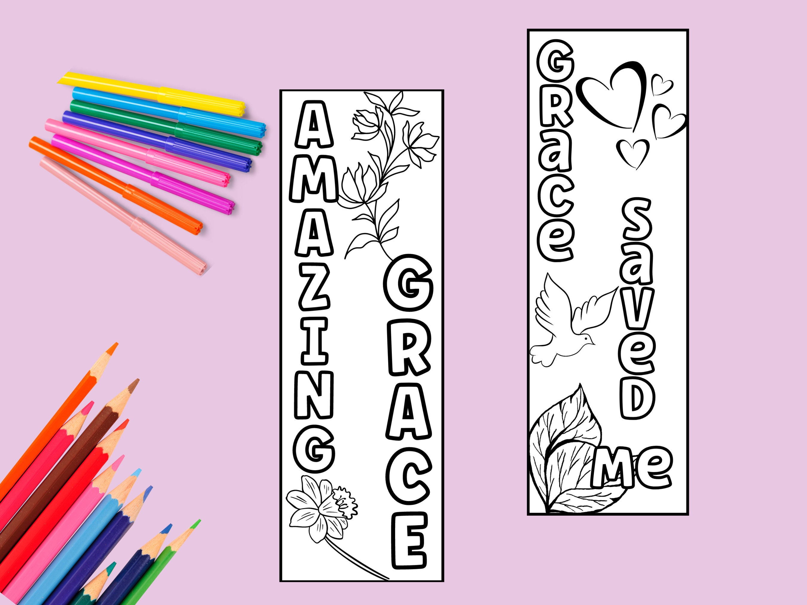 Christian Bookmarks to Color: Sunday School Activity (PDF Printable) - Etsy