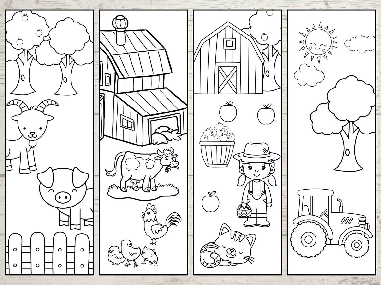 Farm Bookmarks Printable, Farm Party Favors for Kids, Tractor Party ...