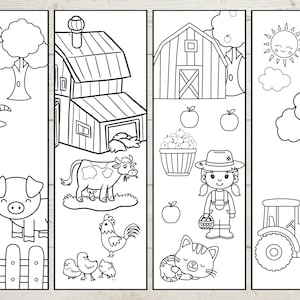 Farm Bookmarks Printable, Farm Party Favors for Kids, Tractor Party ...