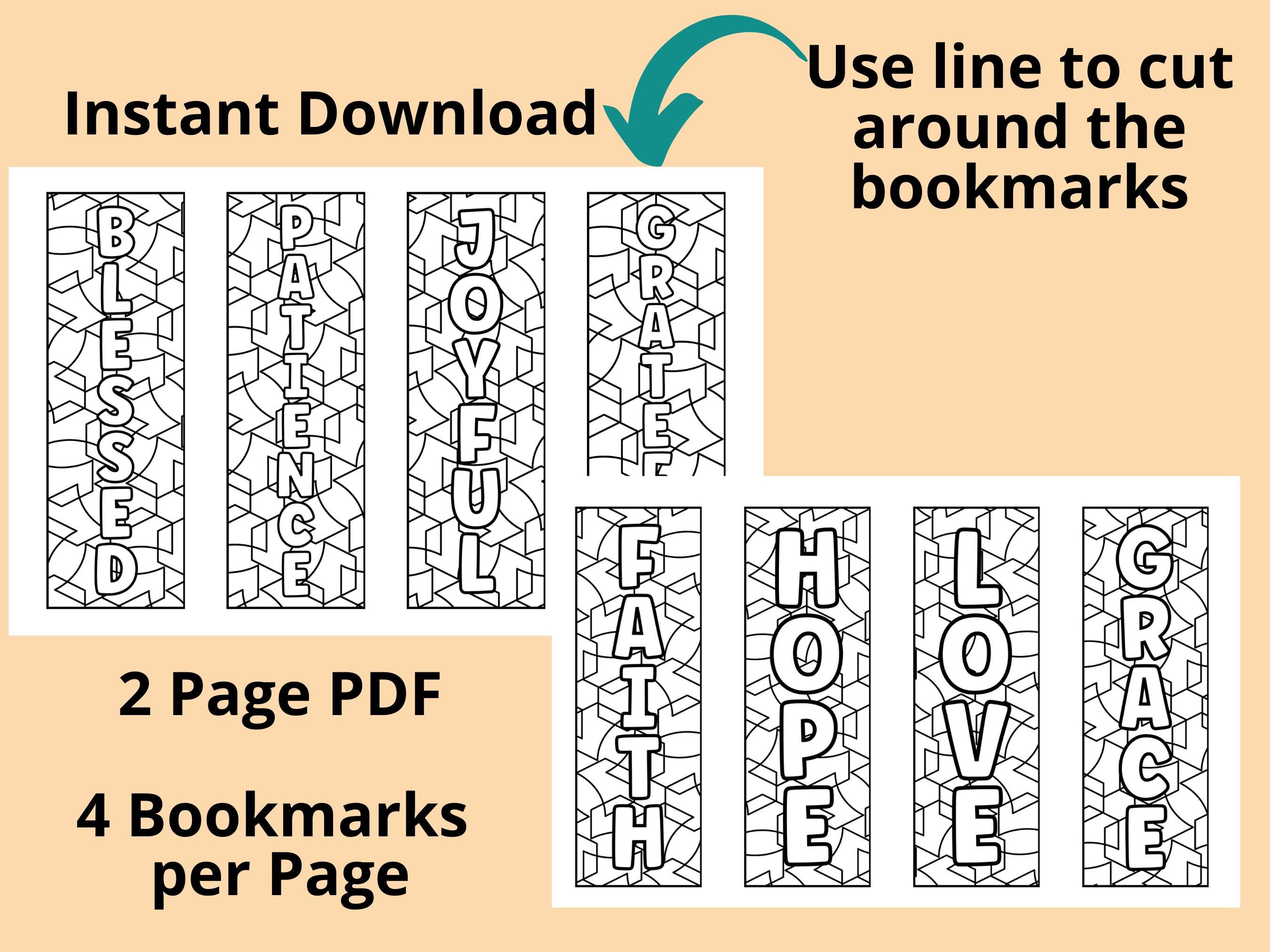 Coloring Bookmarks: Christian Sunday School Activity (PDF) - Etsy