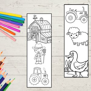 Farm Bookmarks Printable, Farm Party Favors for Kids, Tractor Party ...