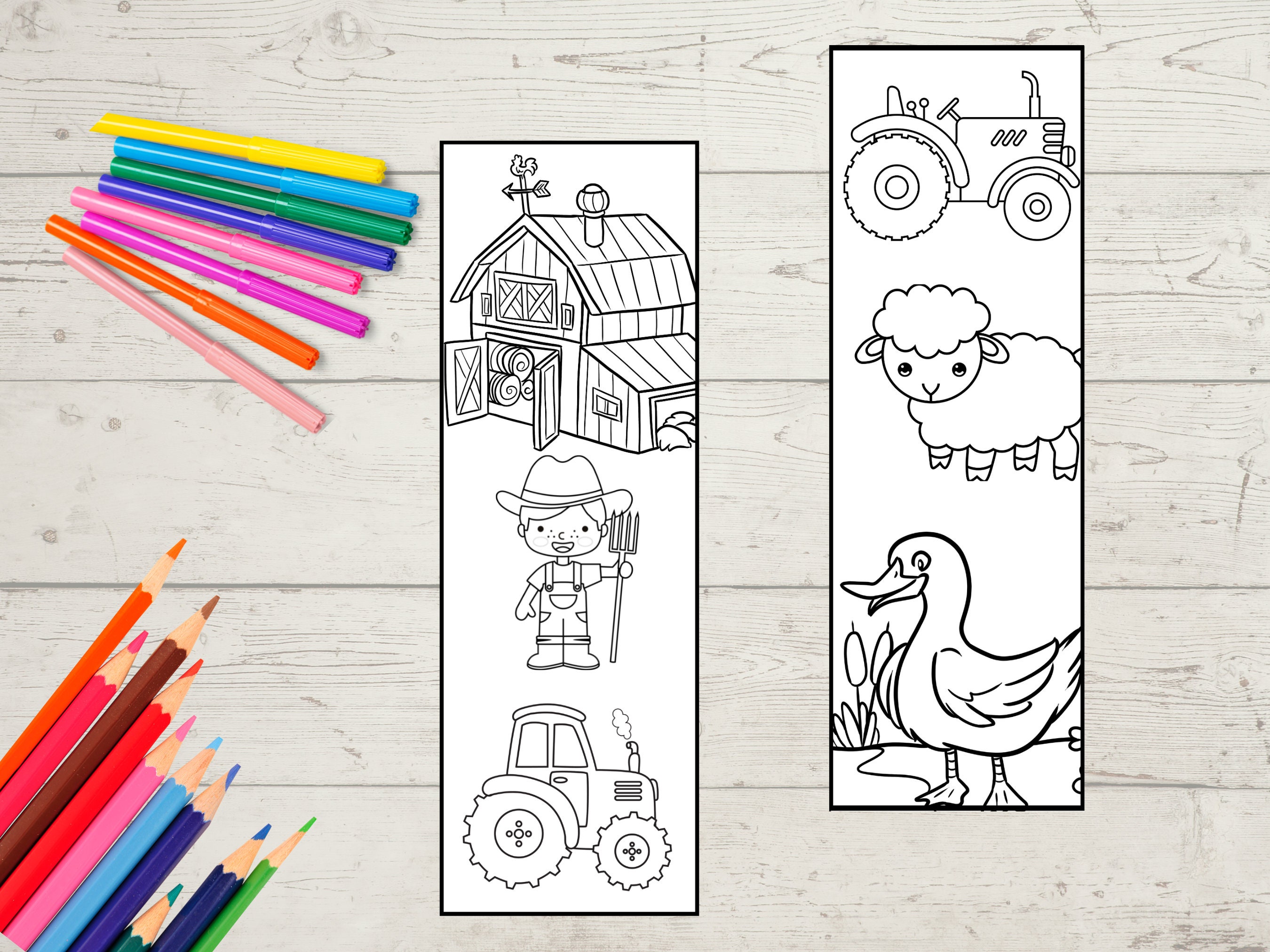 Farm Bookmarks Printable, Farm Party Favors for Kids, Tractor Party ...