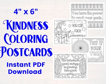 Adult Coloring Postcards - Etsy