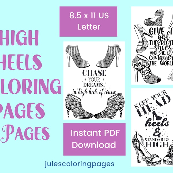 High Heel Coloring Pages - Etsy
