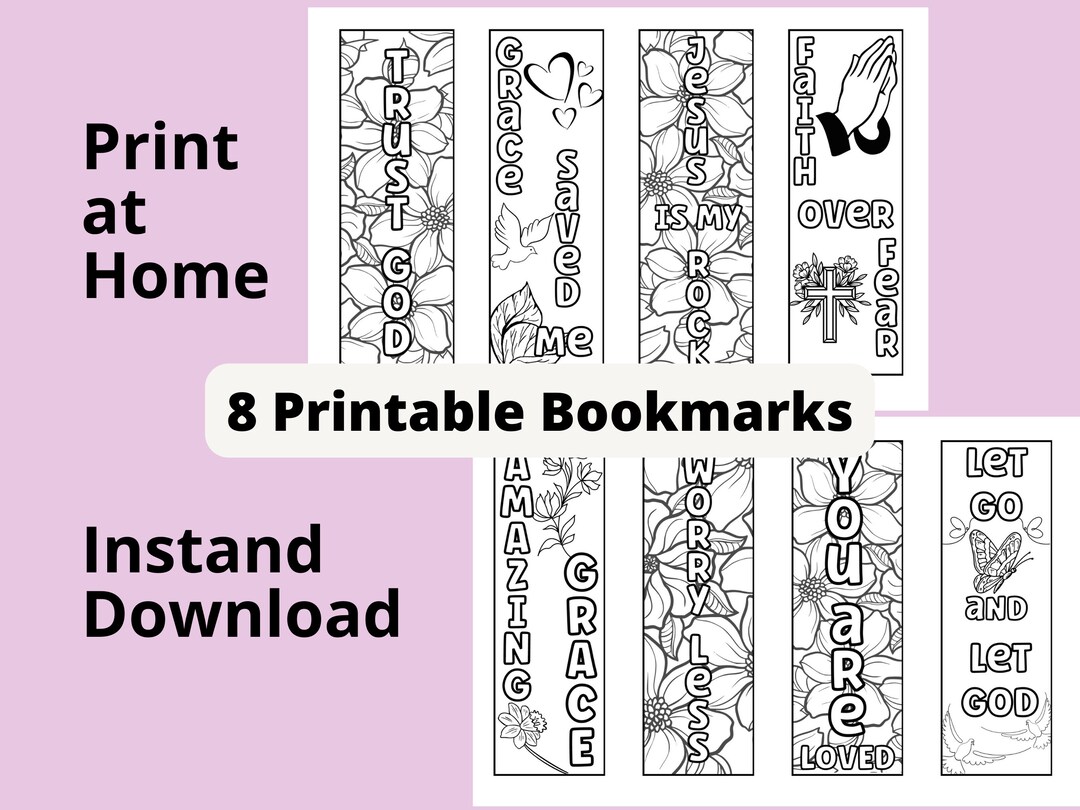 Christian Bookmarks to Color: Sunday School Activity (PDF Printable) - Etsy