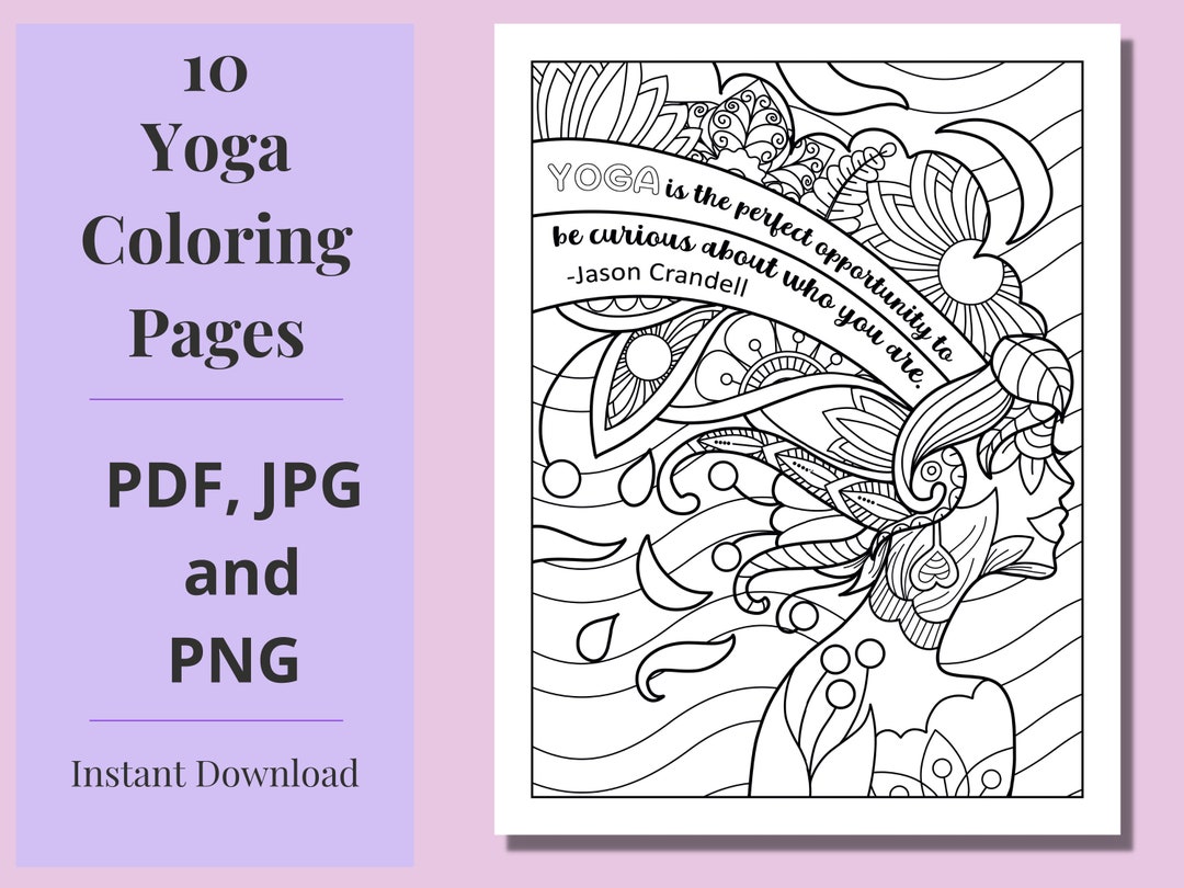 Yoga Coloring Pages, Mindfulness Coloring Pages, Yoga Gifts for Women ...