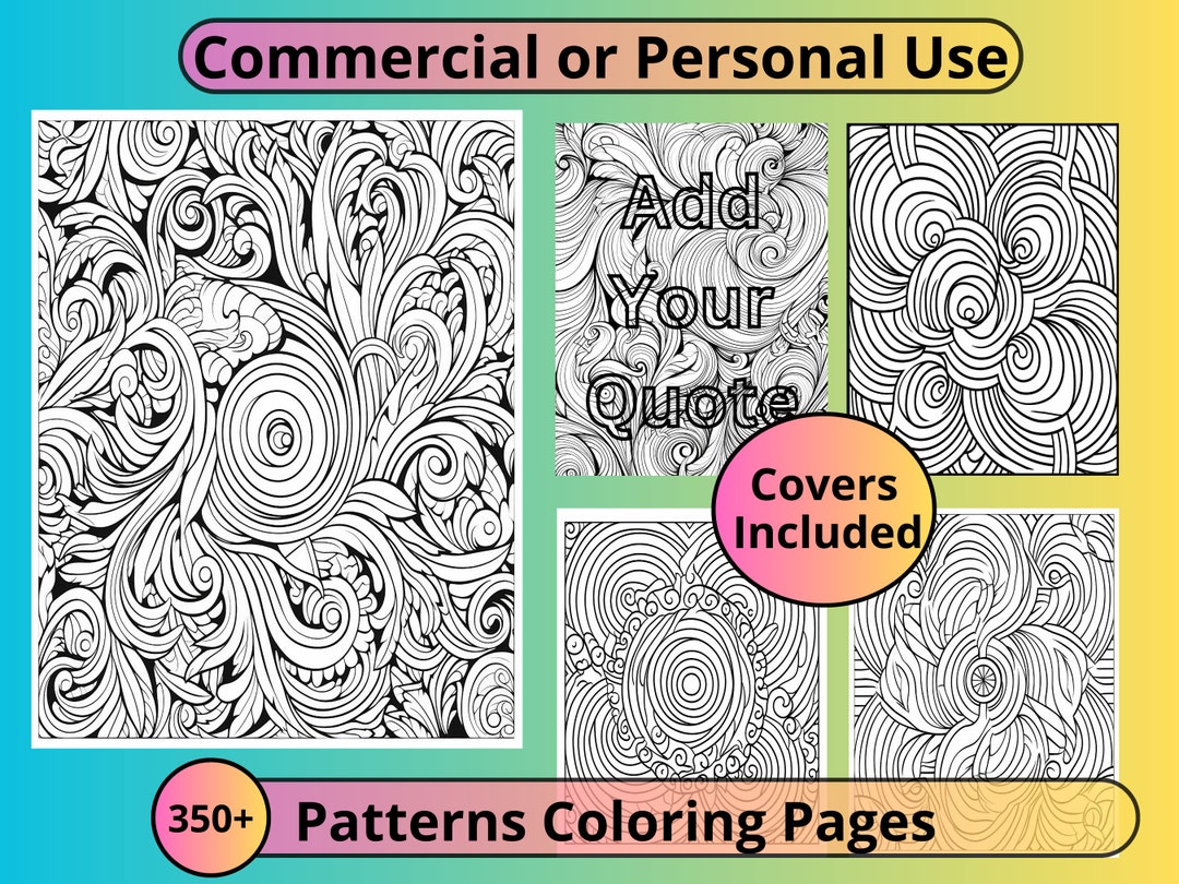 Abstract Patterns Coloring Pages: 350+ PLR Commercial Use (PDF) - Etsy