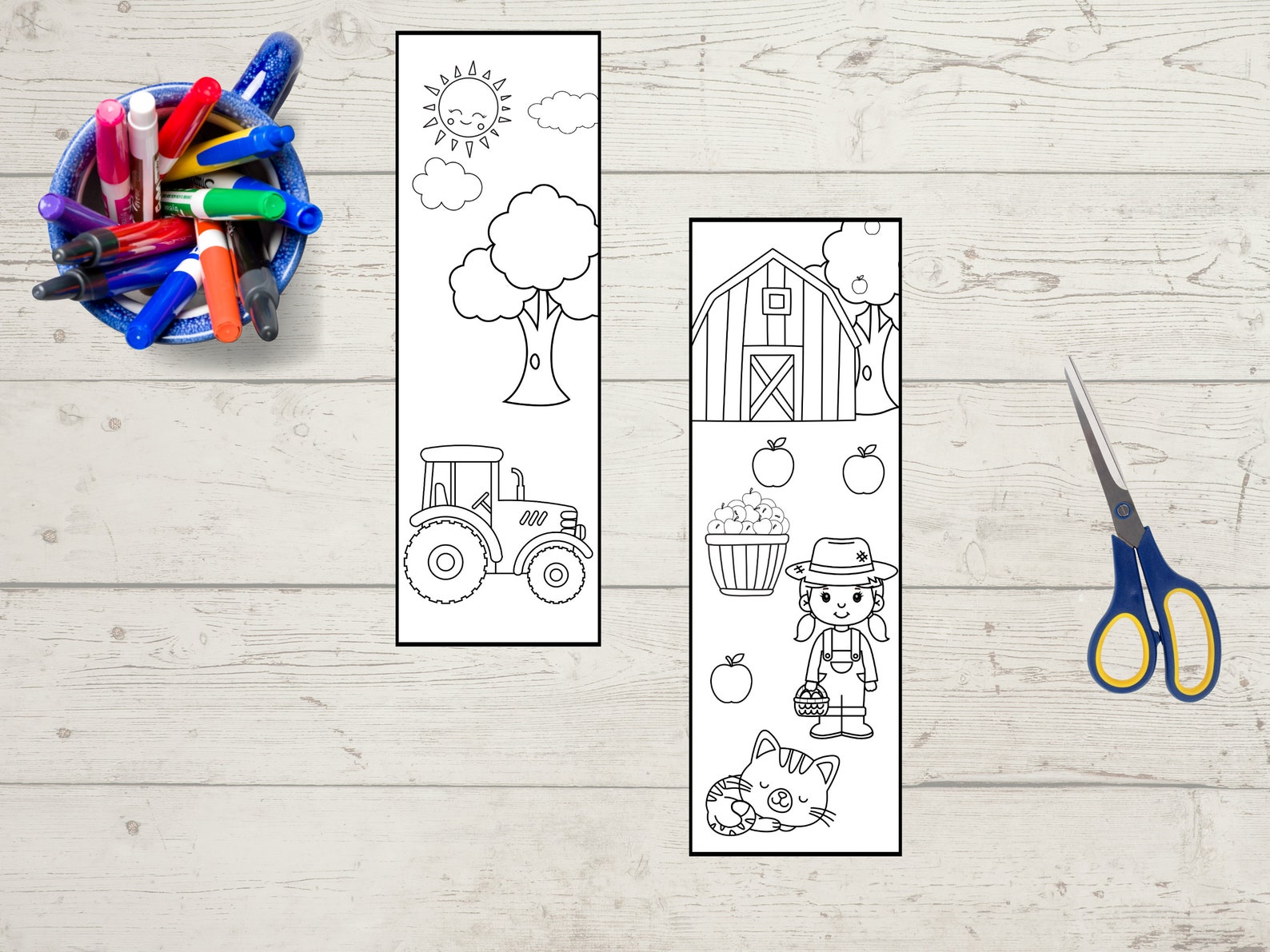 Farm Bookmarks Printable, Farm Party Favors for Kids, Tractor Party ...