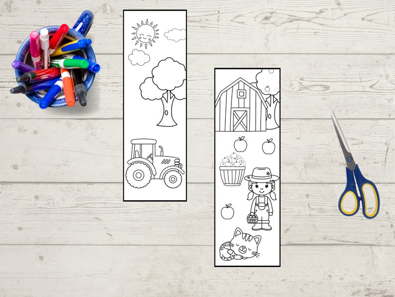 Farm Bookmarks Printable, Farm Party Favors for Kids, Tractor Party ...