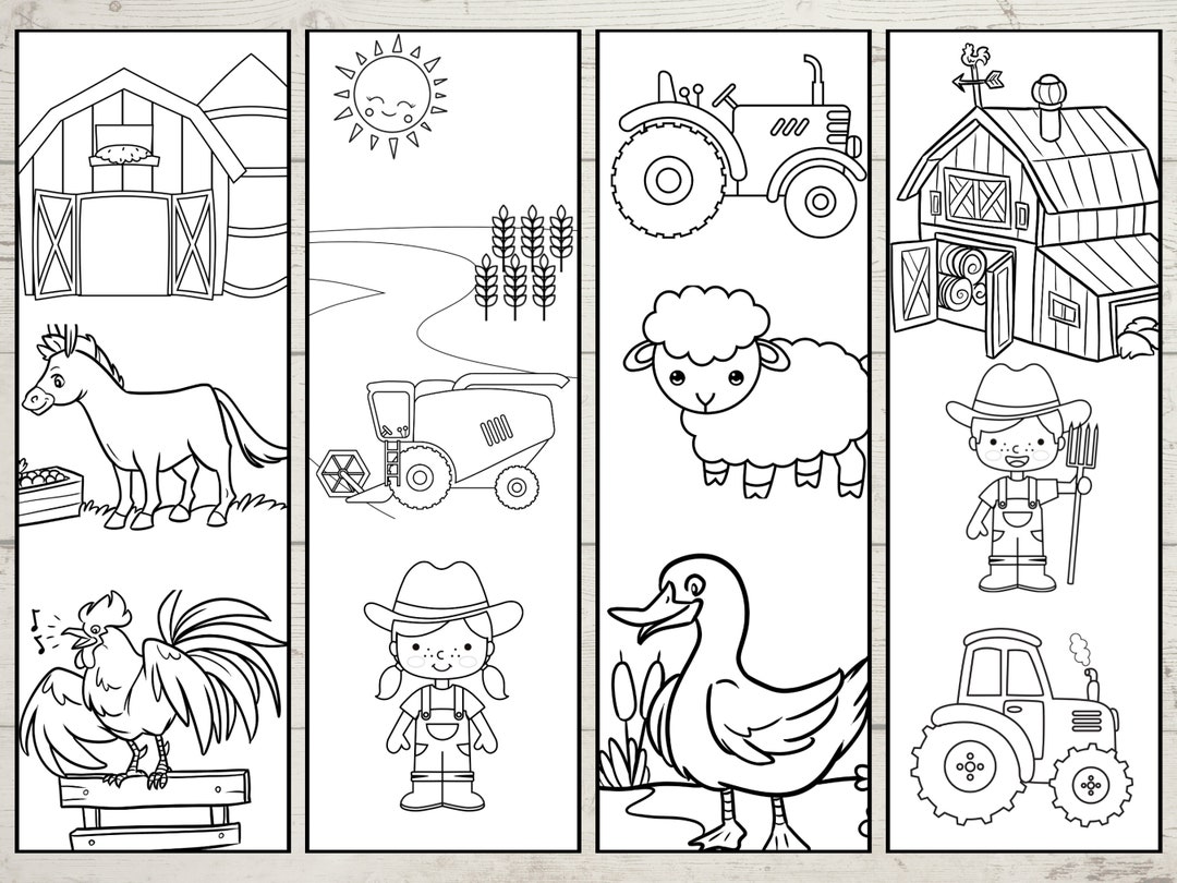 Farm Bookmarks Printable, Farm Party Favors for Kids, Tractor Party ...