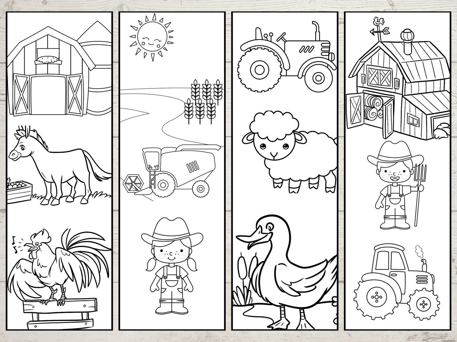 Farm Bookmarks Printable, Farm Party Favors for Kids, Tractor Party ...