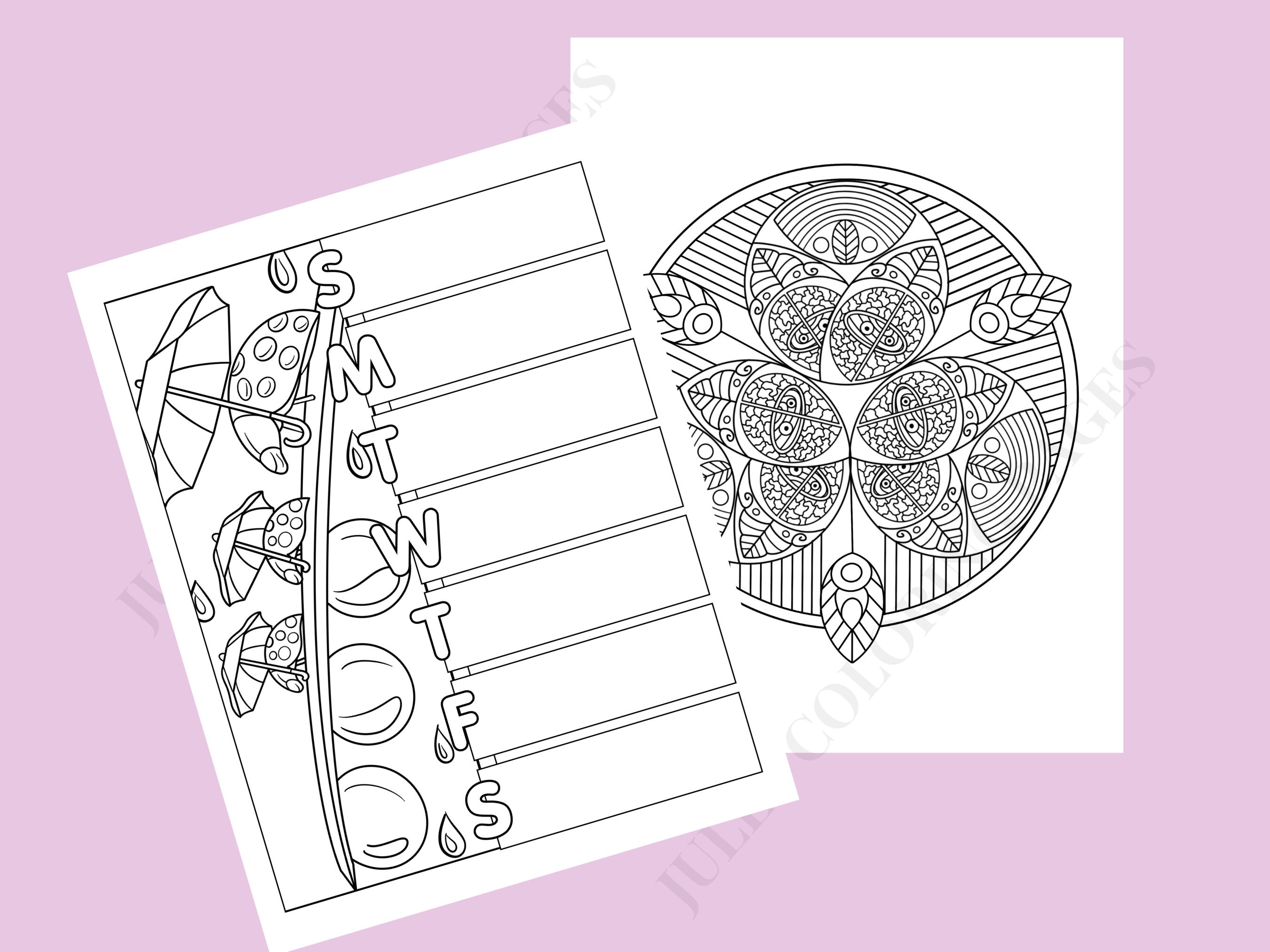 Adult Coloring Planner Spring Coloring Sheets March Coloring - Etsy