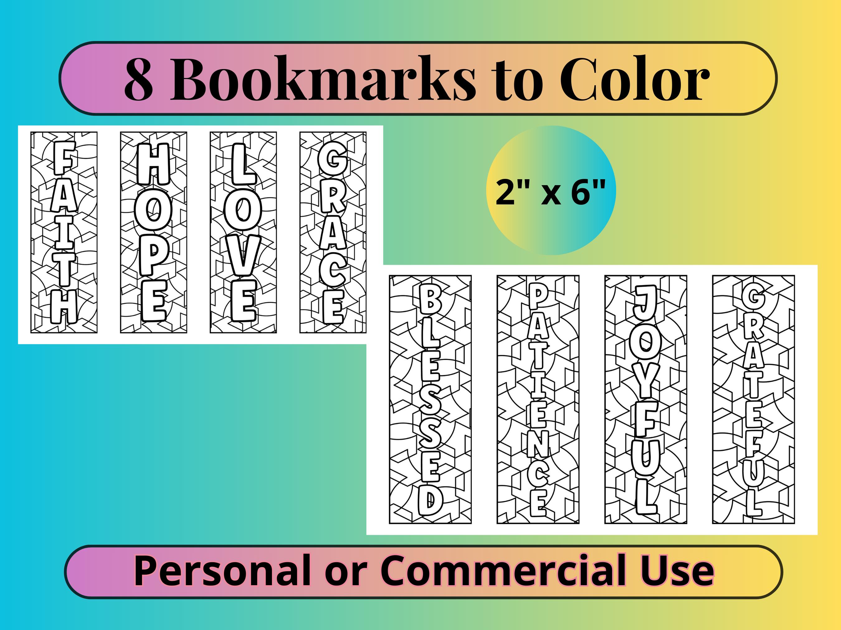 Coloring Bookmarks: Christian Sunday School Activity (PDF) - Etsy