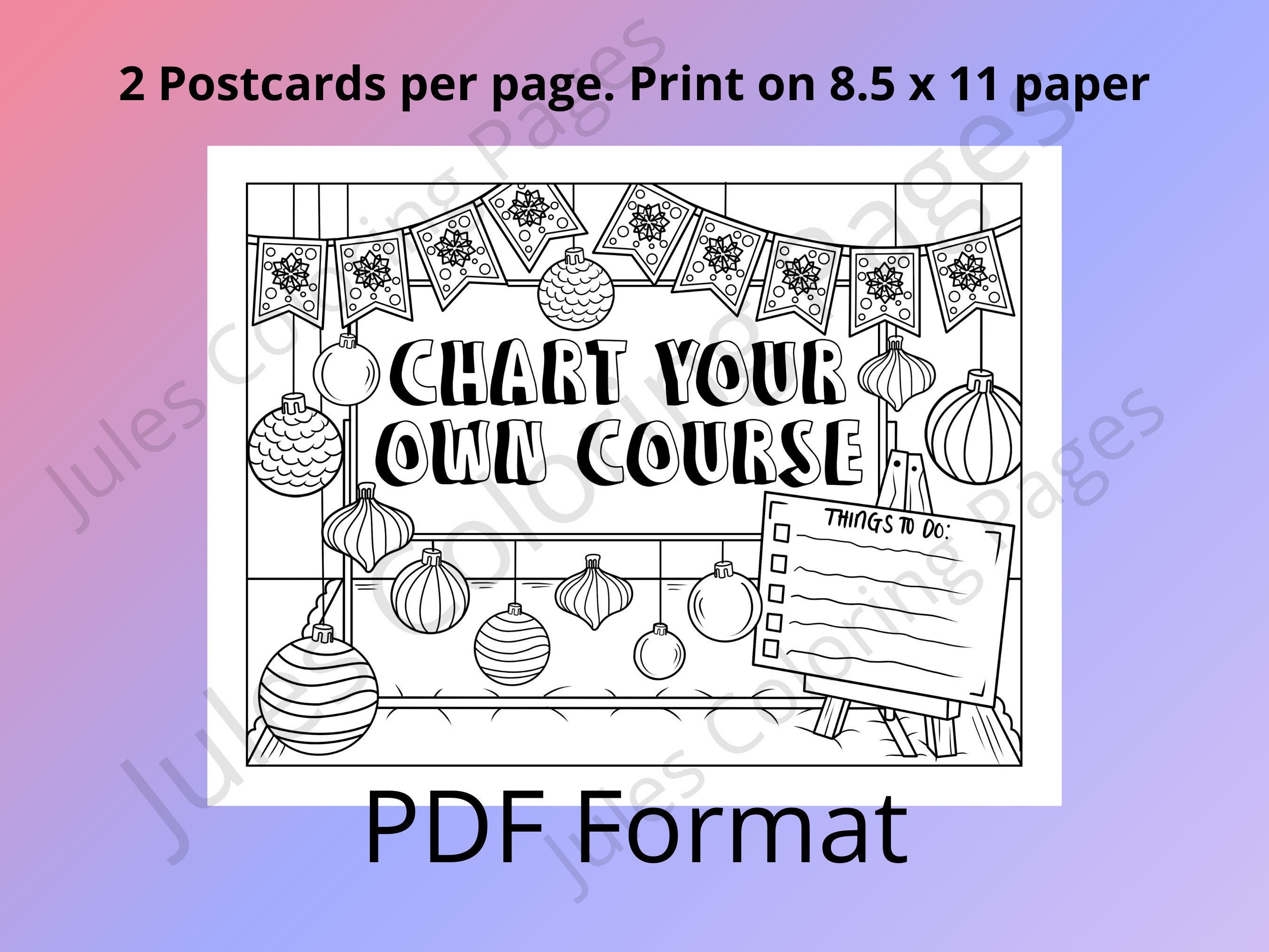 Coloring Postcards, Adult Coloring Digital Download, Print at Home ...