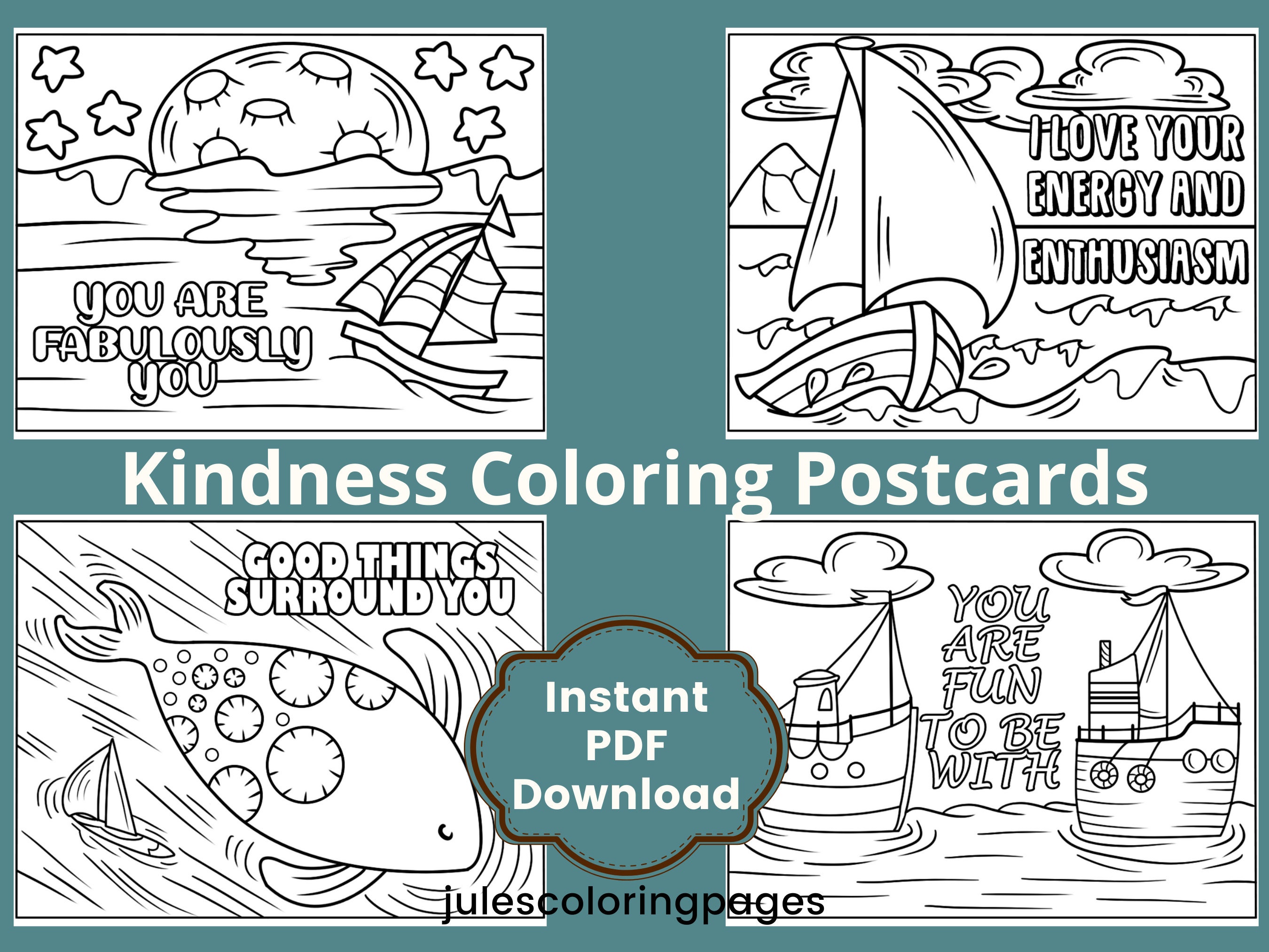 Postcards to Color Color Your Own Fun Printable Cards - Etsy Australia