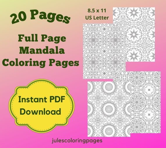 20 Mandala Coloring Pages Pattern Coloring Printable PDF - Etsy