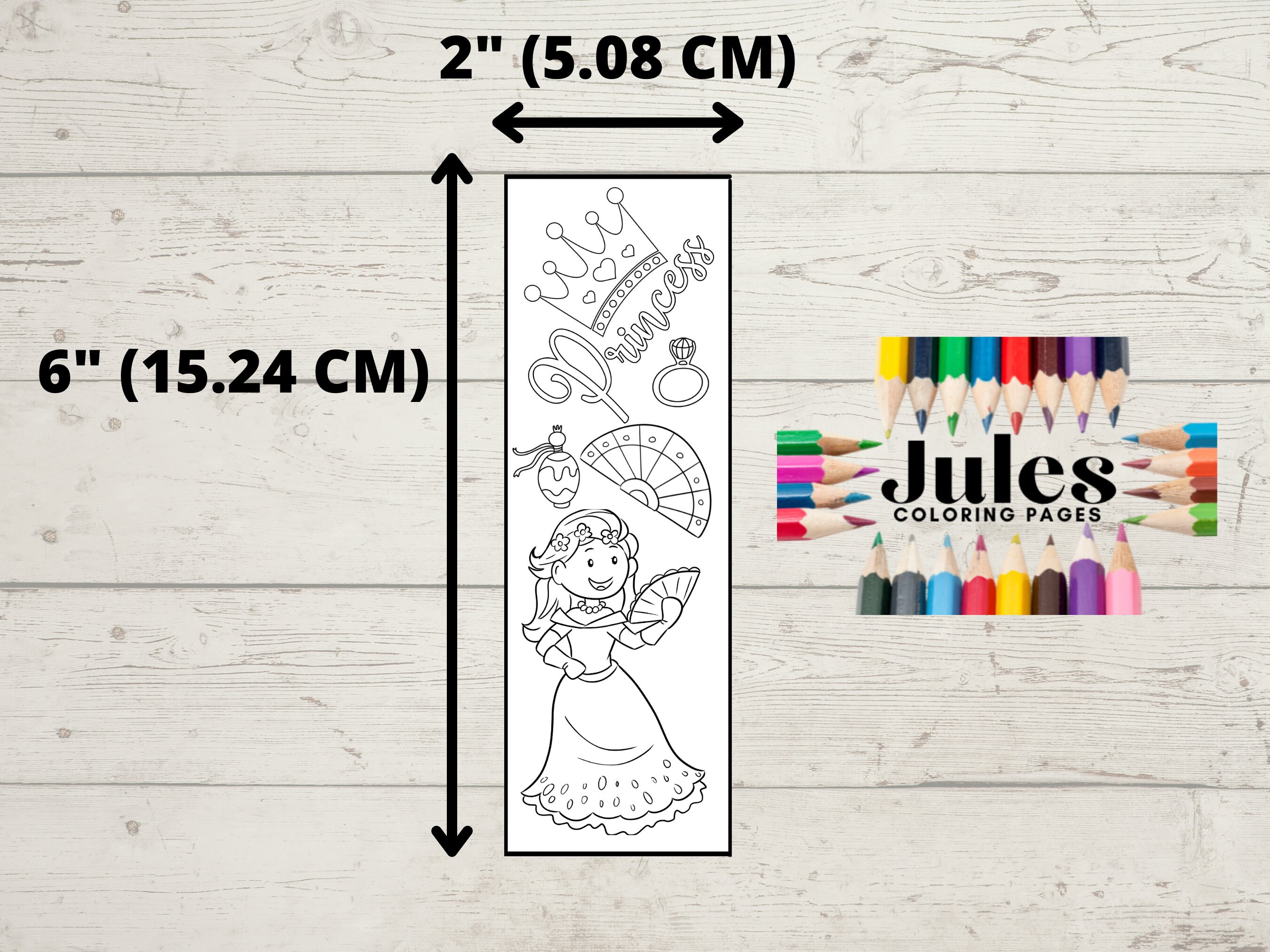 Princess Bookmarks to Color, Set of 8, Princess Theme Party, Birthday ...