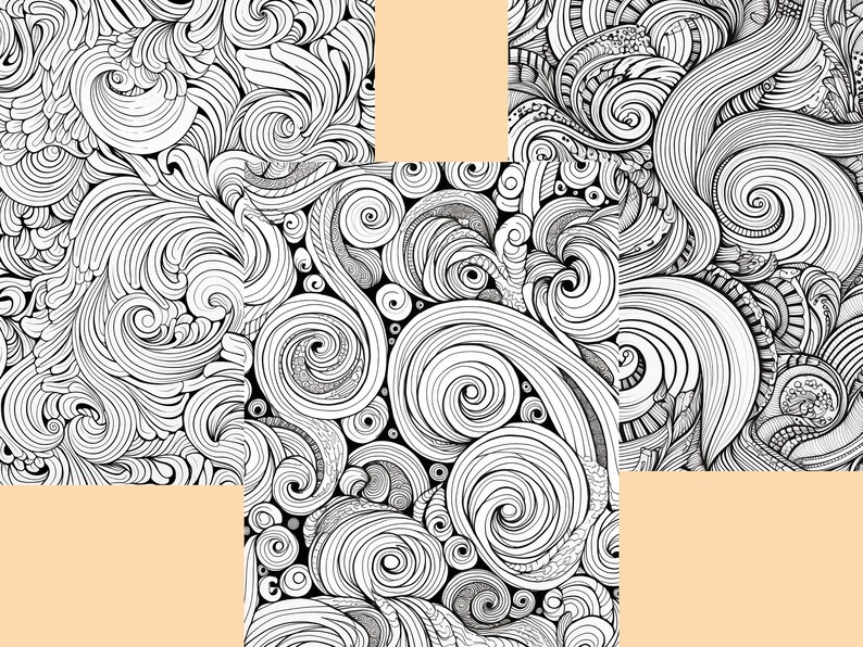 Abstract Patterns Coloring Pages: 350+ PLR Commercial Use (PDF) - Etsy