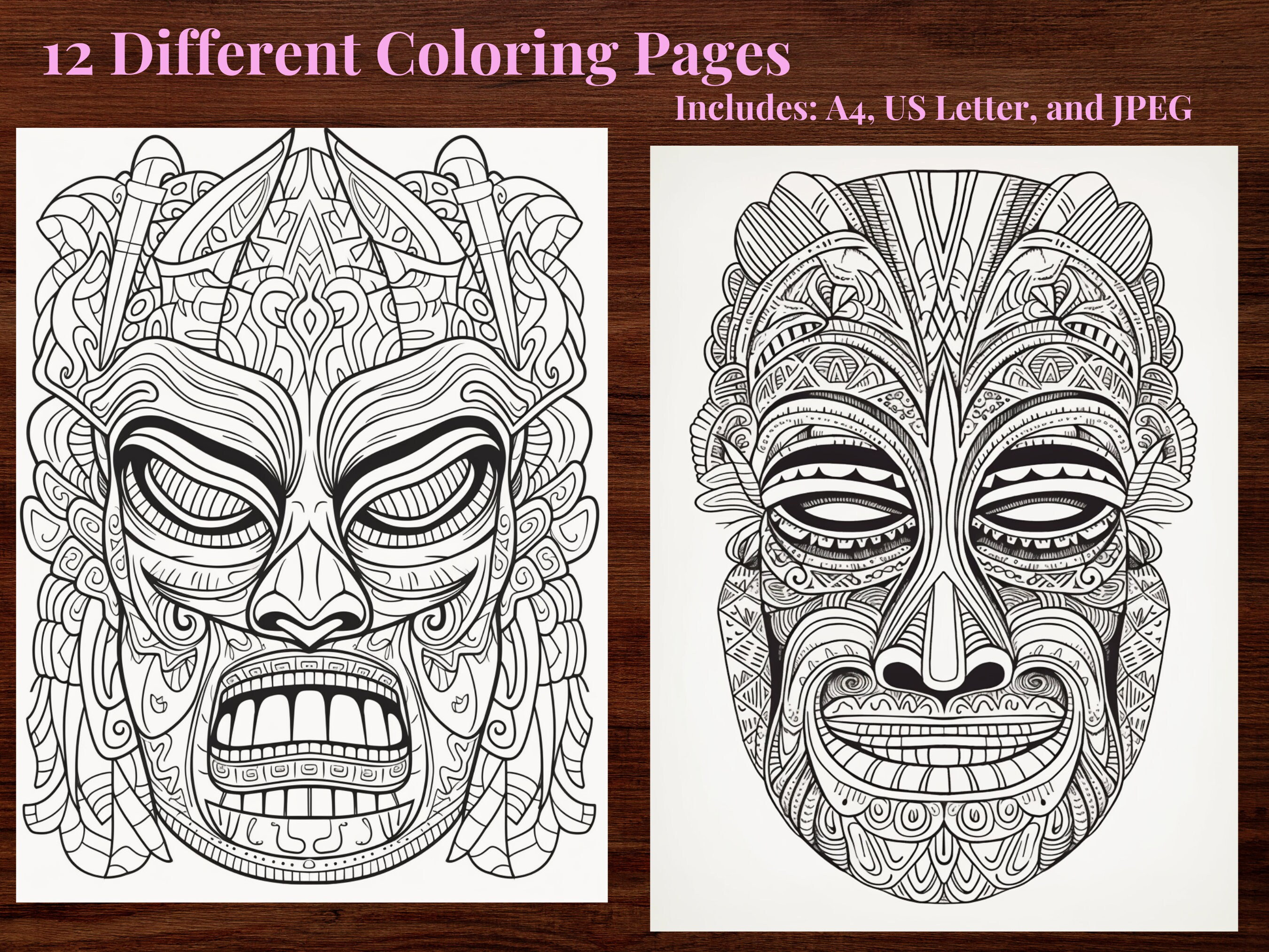 Tiki Mask Coloring Pages