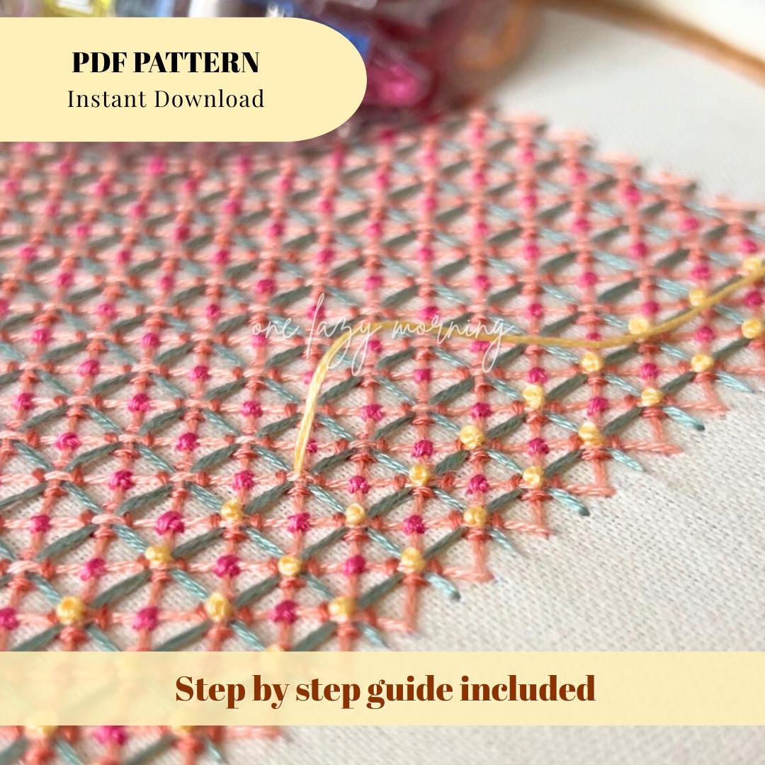 Meadow Lattice Embroidery PDF Pattern |decorative Embroidery| Clothing ...