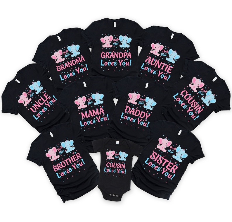 Custom Gender Reveal Party Shirt, Pink or Blue Tshirt, Personalized ...