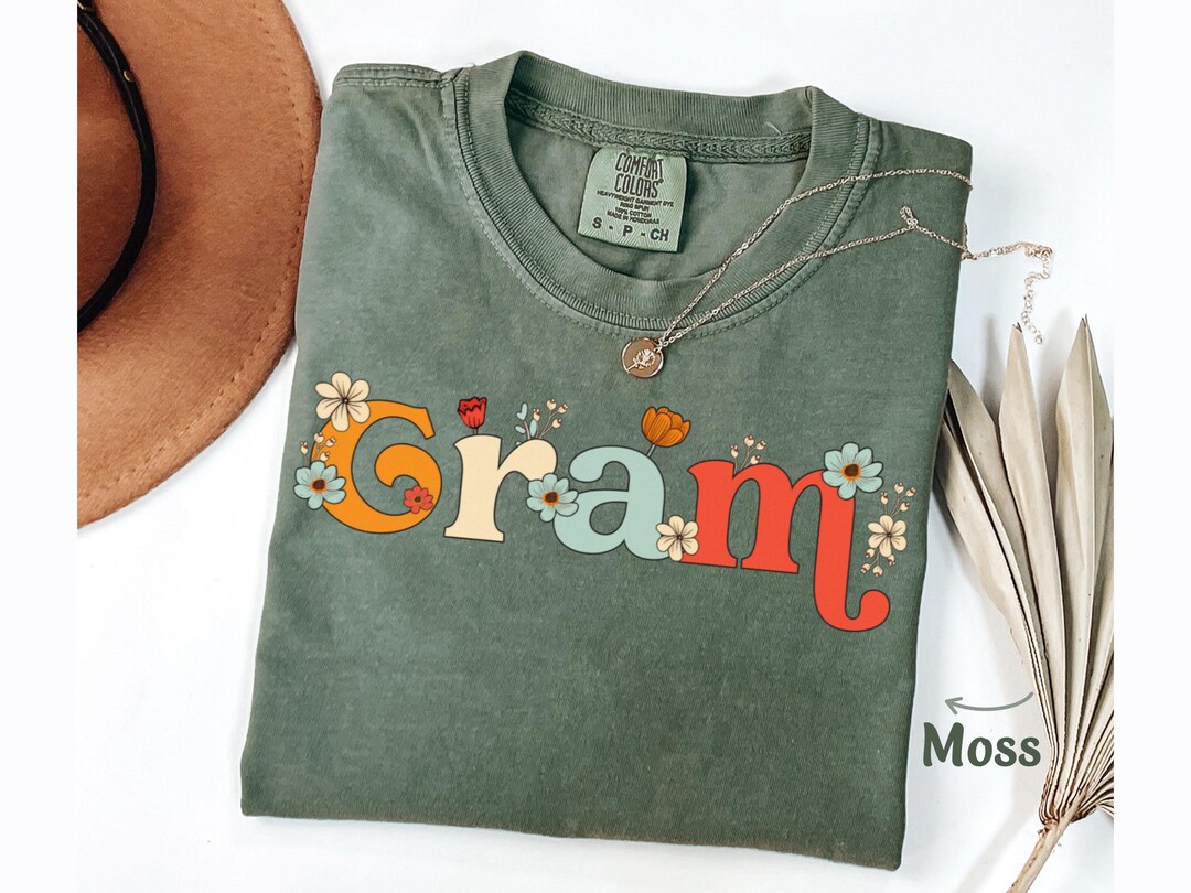 Gram Shirt for Gram Gift Shirt, Cute Gram Tee Gift From Grandkids Retro ...