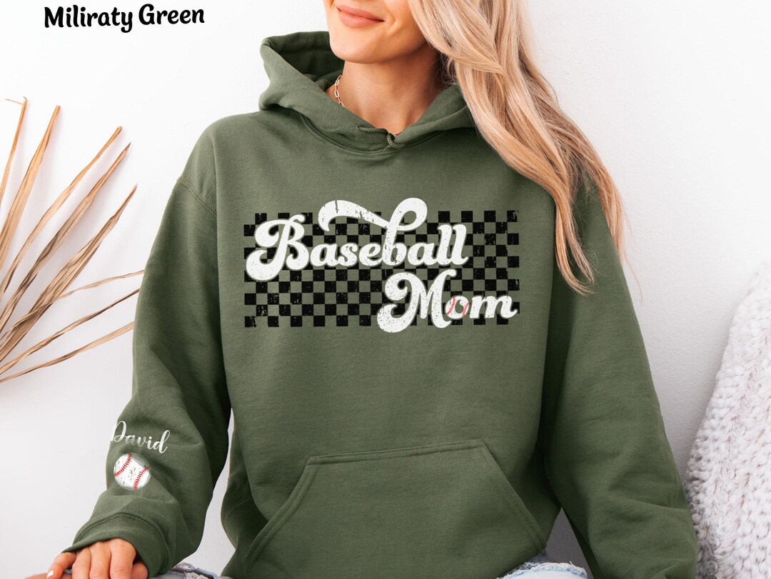 Custom Baseball Mom Hoodie, Personalized Baseball Mom Sweatshirt ...