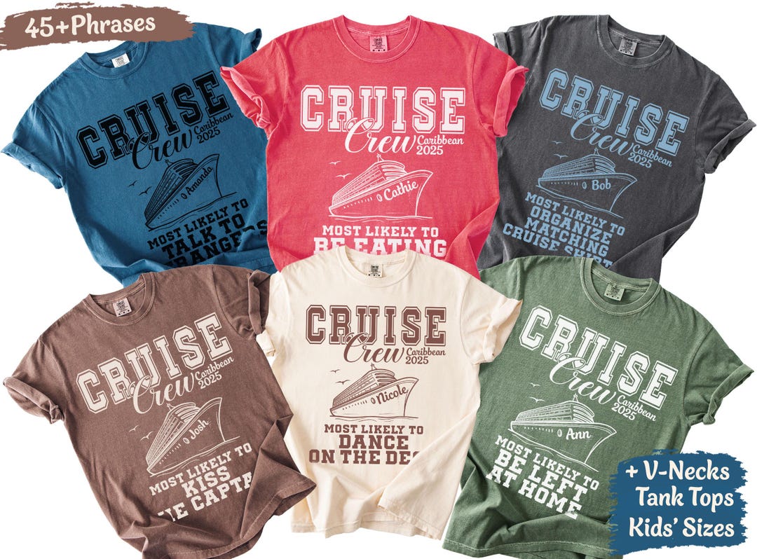 Custom Cruise Crew Shirts Cruising Crew Personalized Cruise Group ...