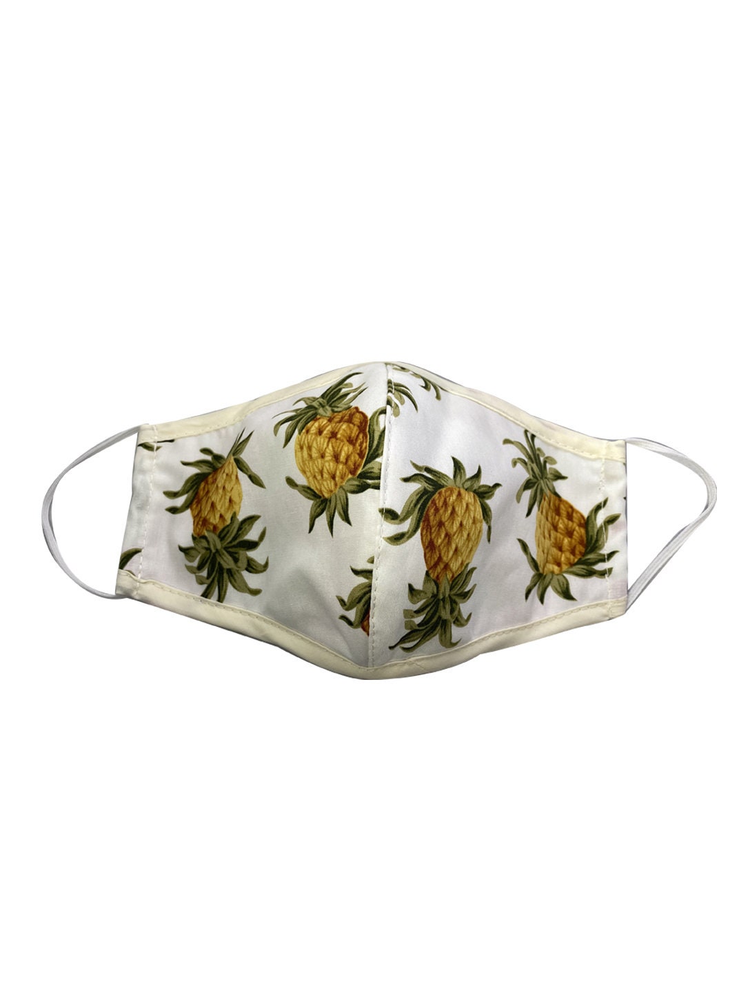 Face Masks 3 Layer Filter Cotton Hawaiian Aloha Print White - Etsy