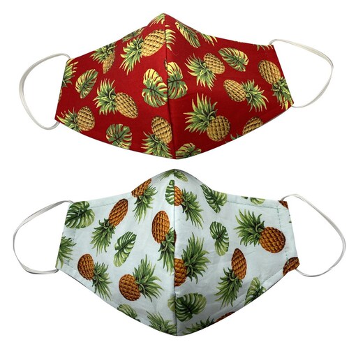 Face Masks 3 Layer Filter Hawaiian Aloha Print Red Turtle Honu - Etsy