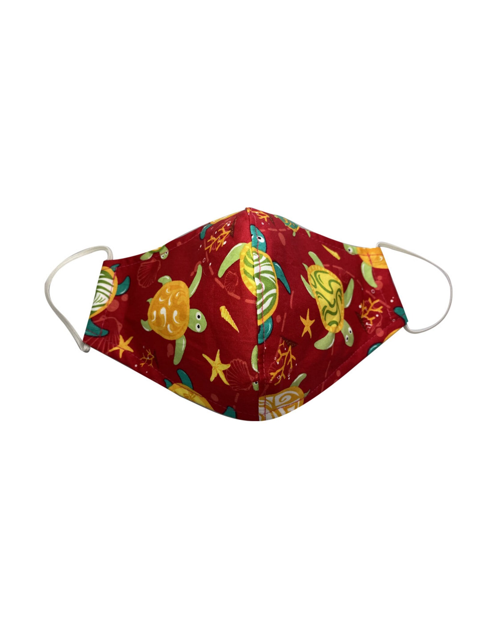 Face Masks 3 Layer Filter Hawaiian Aloha Print Red Turtle Honu Hawaii ...