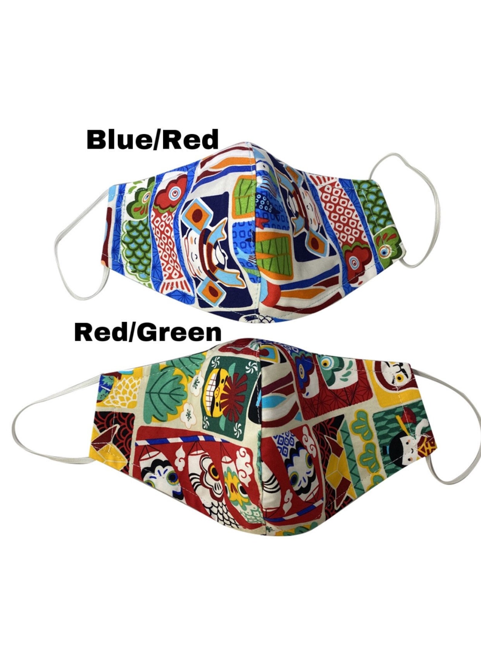 Aloha Hawaiian Face Masks 3 Layer Filter Japanese Koinobori | Etsy