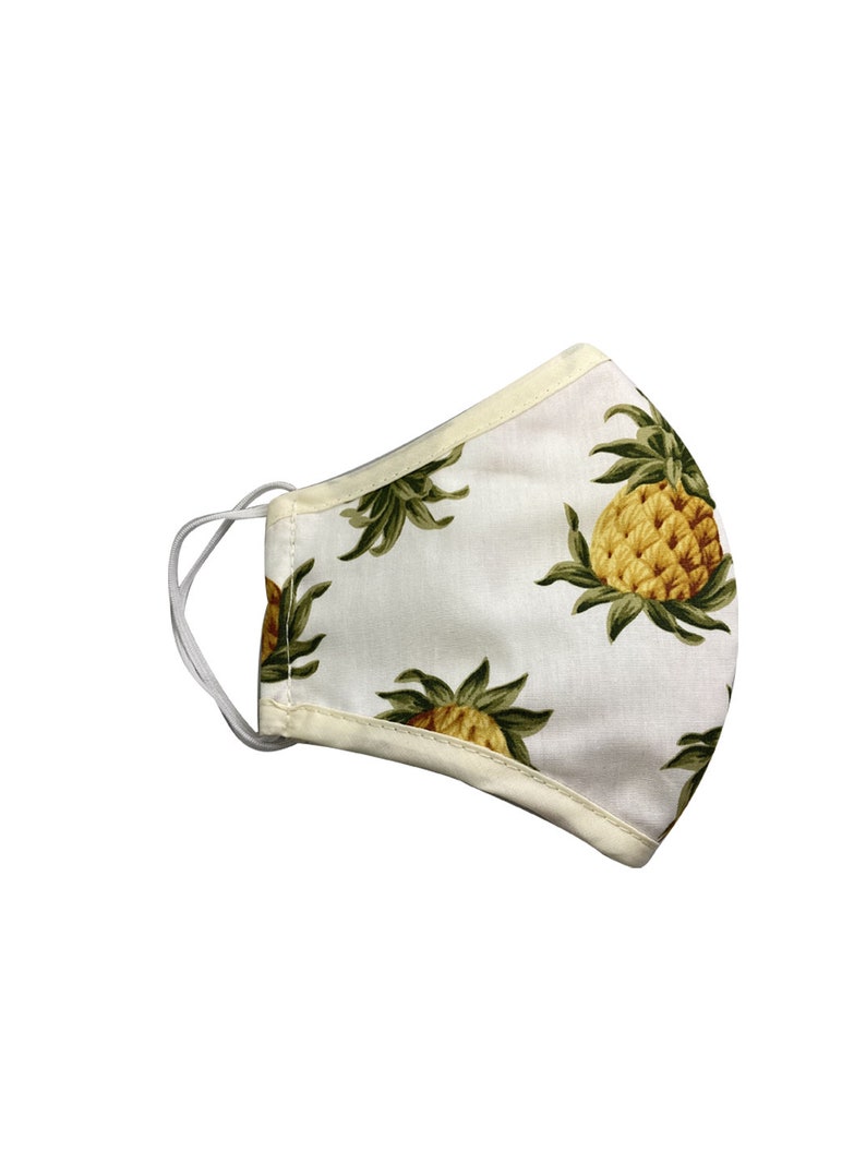 Face Masks 3 Layer Filter Cotton Hawaiian Aloha Print White - Etsy